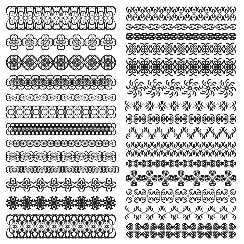 Set of borders stock vector. Illustration of floral, geometrical - 53485783