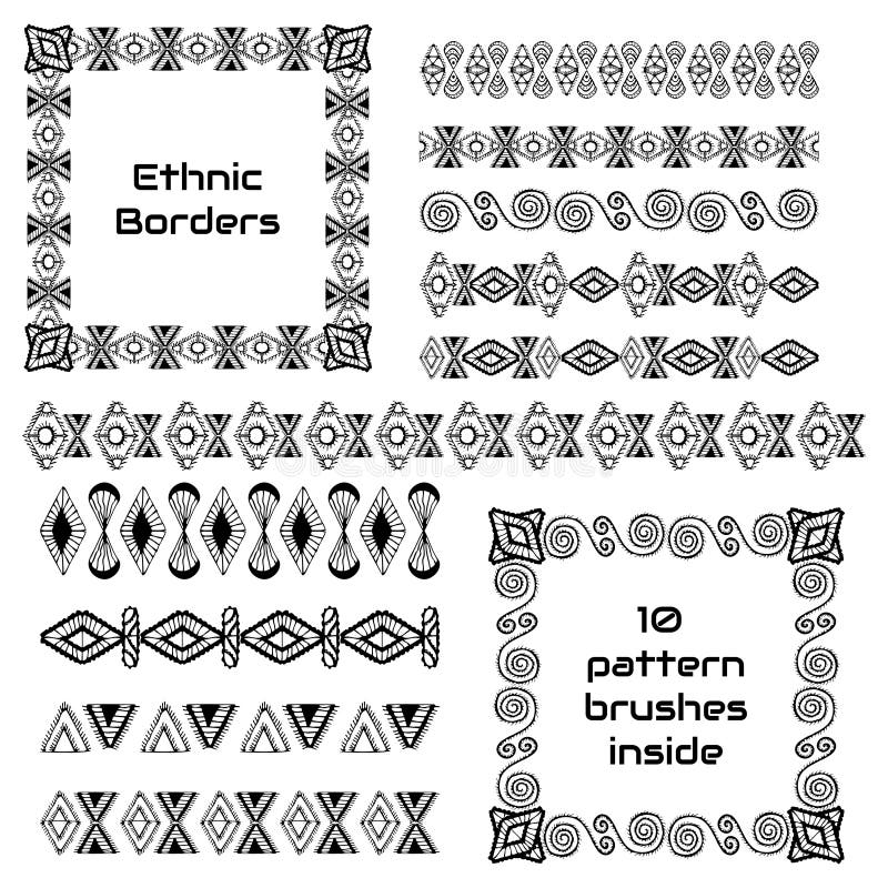 Set of Borders in Ethnic Style Stock Vector - Illustration of culture ...
