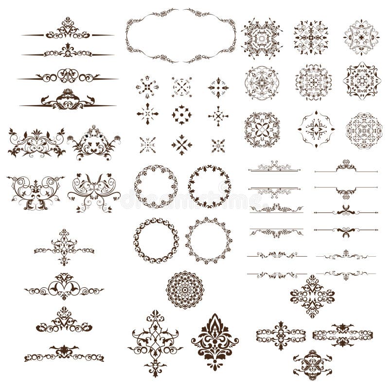 Set of Borders and Frames Collection Vector Illustration Stock Vector ...