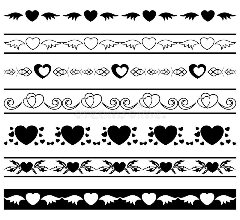 Set of Borders for Romantic Design - Vector Stock Vector - Illustration ...