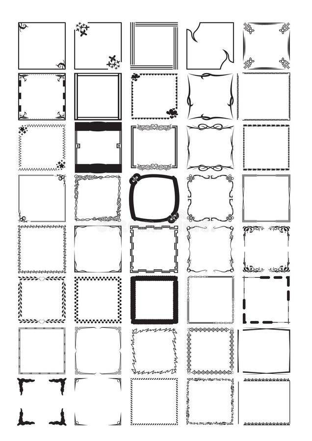 Set of Borders. Vector Illustration Decorative Design Stock Vector ...