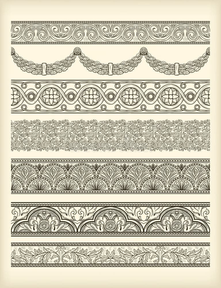 Vintage Seamless Borders Stock Illustrations – 13,060 Vintage Seamless Borders Stock ...