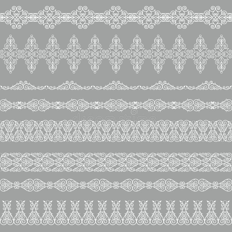 Set of borders stock vector. Illustration of gray, patterns - 123245345