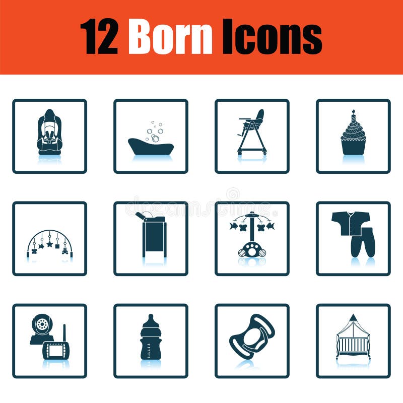Set of born icons stock vector. Illustration of family - 75611427