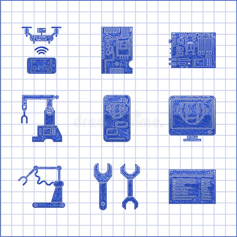 Set Bot, Web Developer Programming Code, Industrial Machine Robotic Robot Arm Hand Factory ...