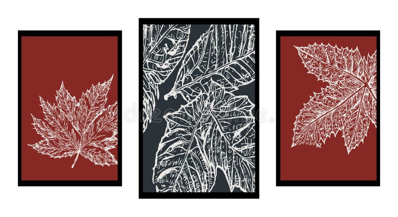 Set of 3 Botanical Printable Illustrations Stock Vector - Illustration ...