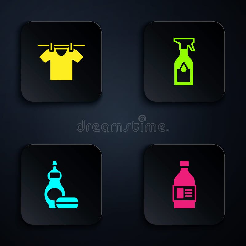 Set Bottle for Cleaning Agent, Drying Clothes, Dishwashing Liquid ...