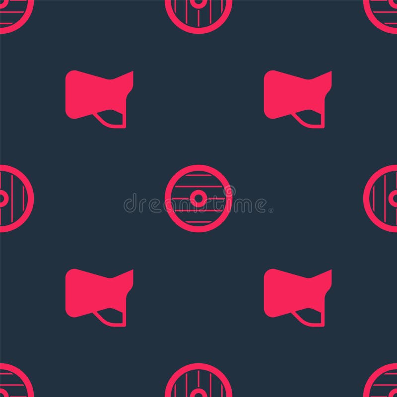 Set Bottle of Olive Oil and Greek Shield on Seamless Pattern. Vector ...