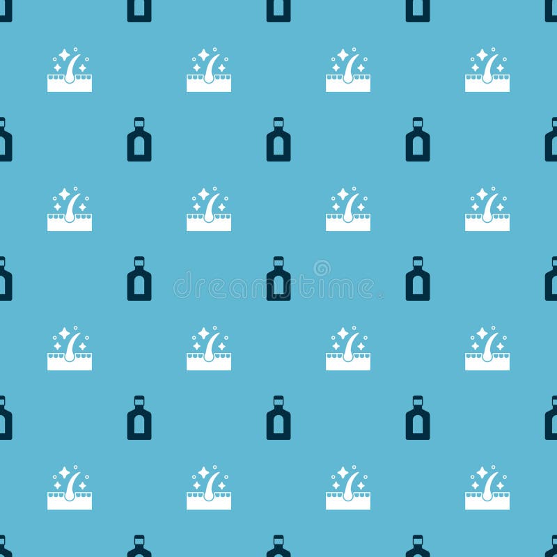 Set Bottle of Shampoo and Oil for Hair Care Treatment on Seamless ...