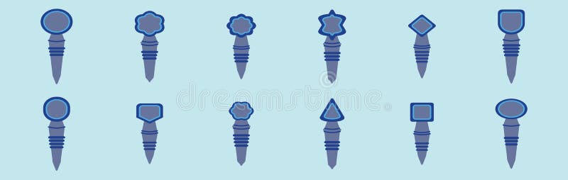 Set of Bottle Stopper Cartoon Icon Design Template with Various Models ...