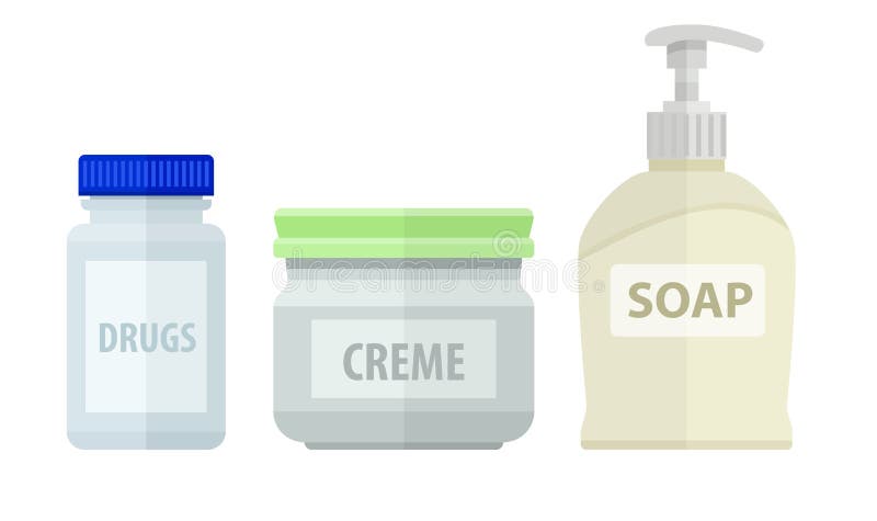 Set of Bottles for Bath Soap and Cream Stock Vector - Illustration of ...