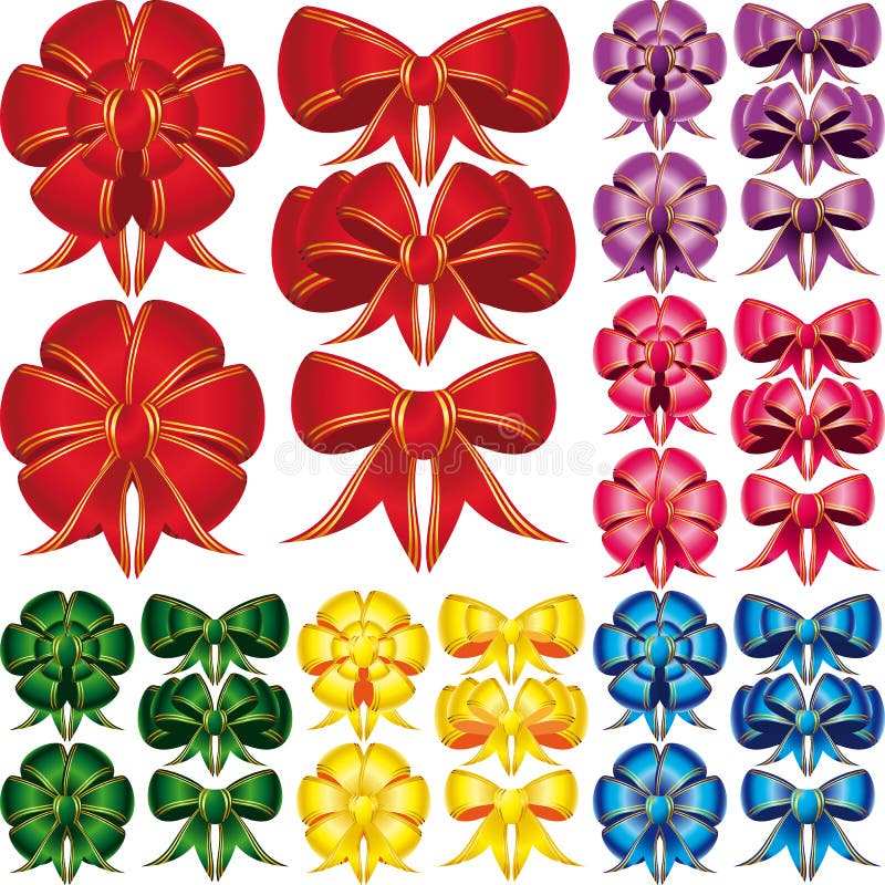 Set of twelve festive bows stock vector. Illustration of festive - 34362212