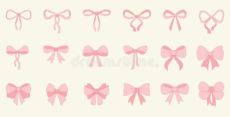 Set of Bow Icons. Bowknots. Hair Accessories. Design Elements for ...