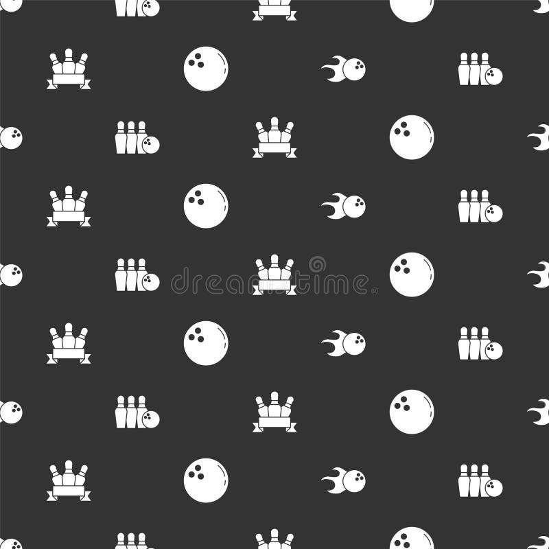 Set Bowling Ball, Pin and, and on Seamless Pattern. Vector Stock Vector ...