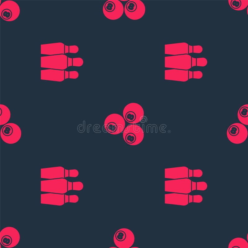 Set Bowling Pin and Billiard Ball on Seamless Pattern. Vector Stock ...