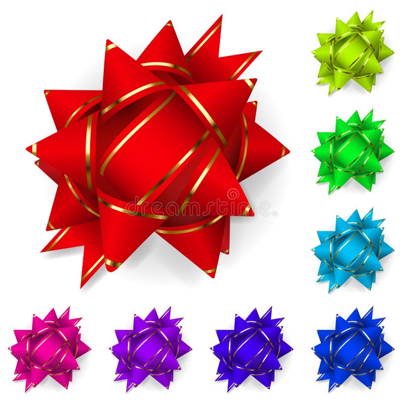 Set of Bows of Multicolored Ribbons Stock Vector - Illustration of ...