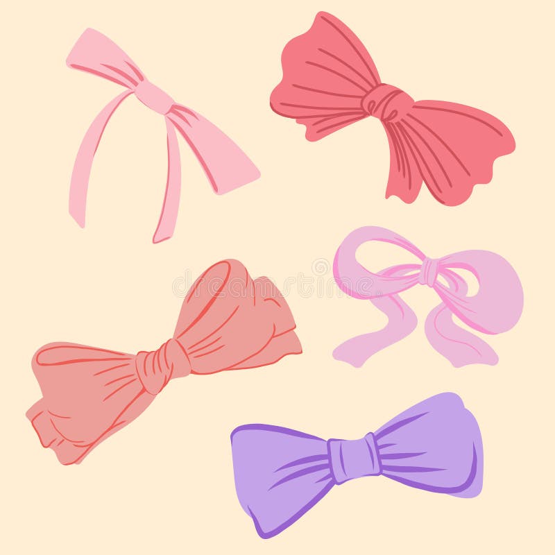 Set of 5 bows stock vector. Illustration of graphic - 315246349