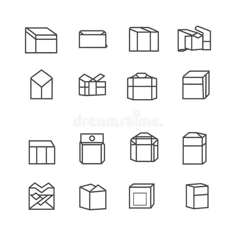 Collection of Various Package Box Icons Stock Vector - Illustration of ...
