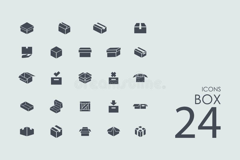 Set of box icons stock vector. Illustration of mail, diversity - 69155733