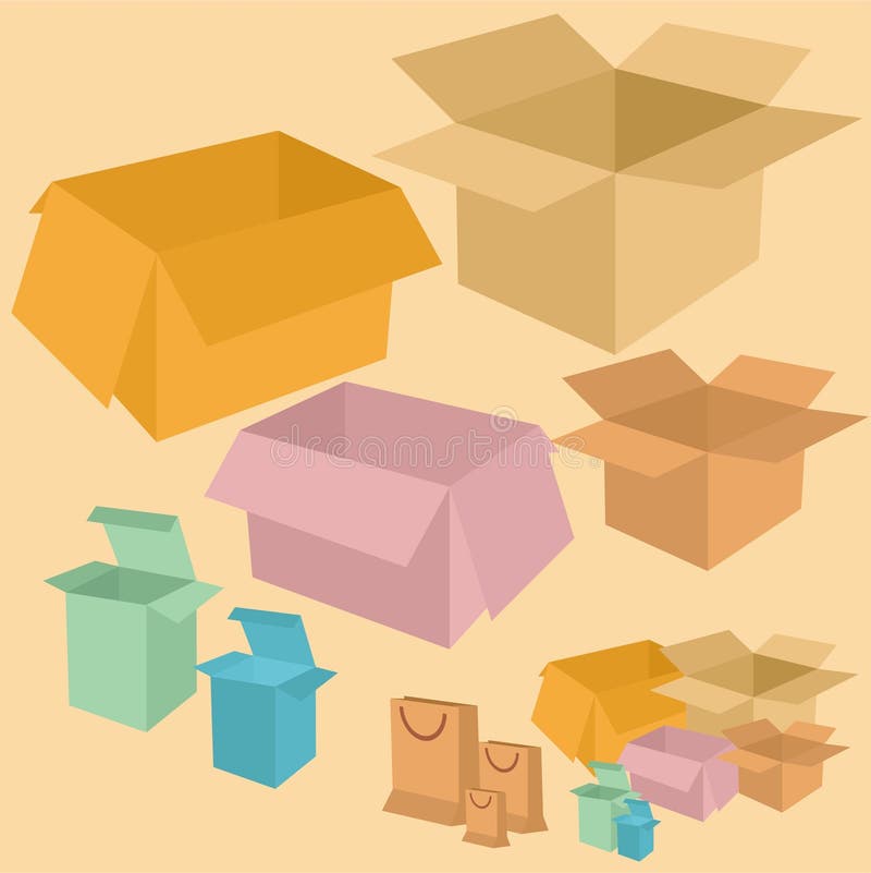 Set of box stock vector. Illustration of business, cardboard - 65222601