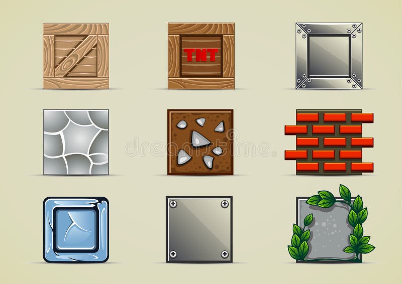 Set of Boxes for Creating Video Game Stock Vector - Illustration of ...