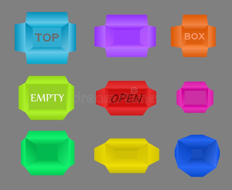 Set of Boxes Different Color and Sizes for Your Design Stock Vector ...