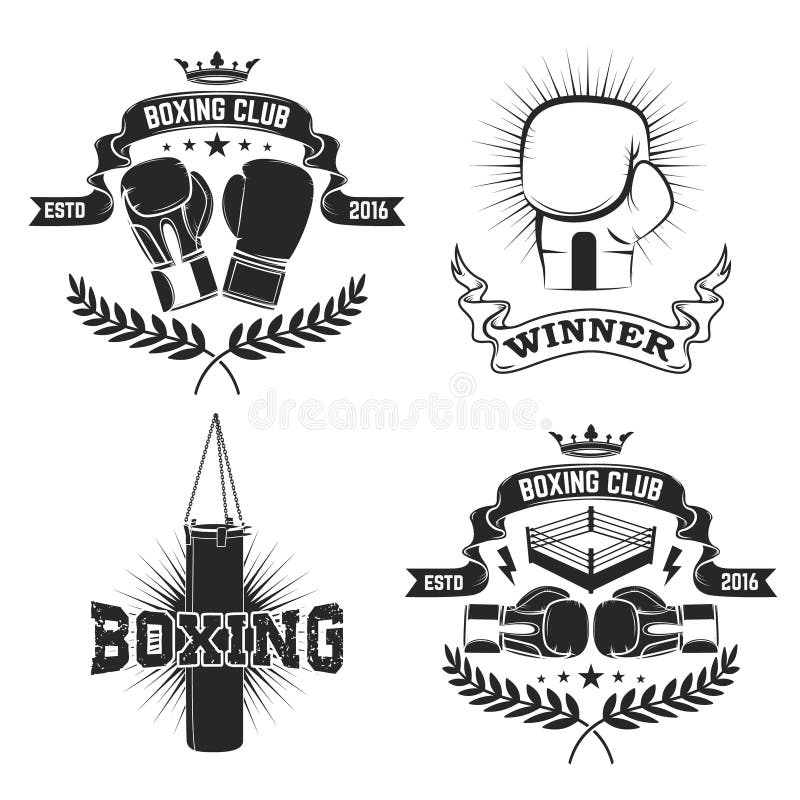 Set of the Boxing Club Labels, Emblems and Design Elements2 Stock ...