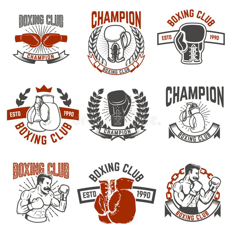 Set of Boxing Club Labels. Design Elements for Logo, Label, Embl Stock ...