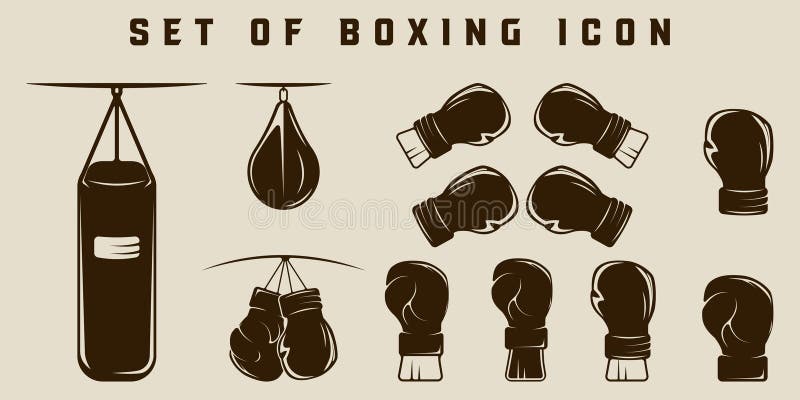 Set of Boxing Icon Vector Illustration Template Graphic Design. Bundle ...