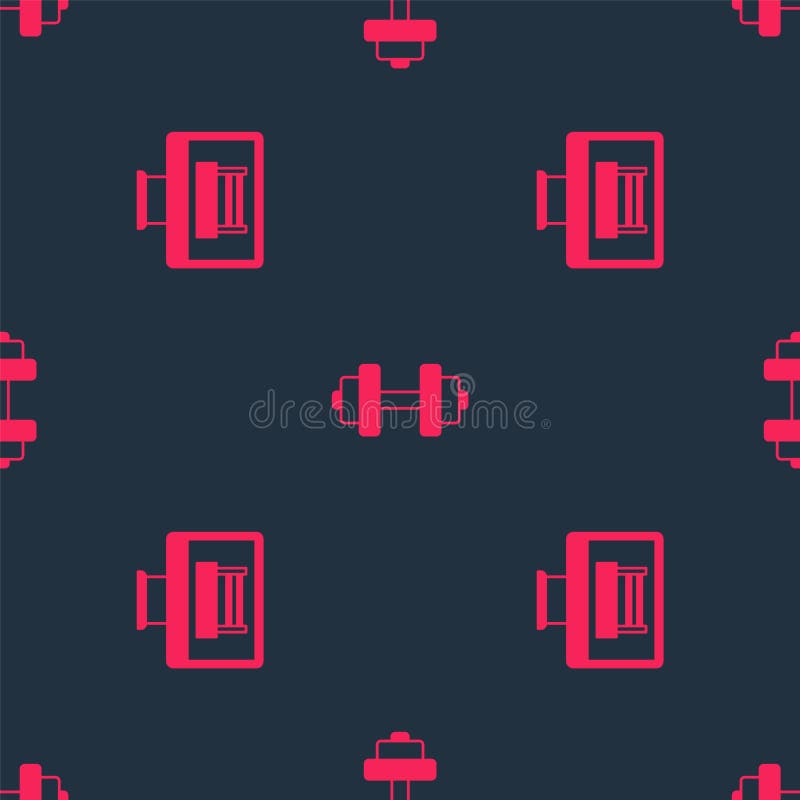 Set Boxing Ring and Dumbbell on Seamless Pattern. Vector Stock Vector ...