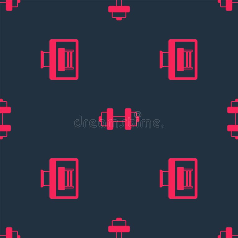 Set Boxing Ring and Dumbbell on Seamless Pattern. Vector Stock Vector ...