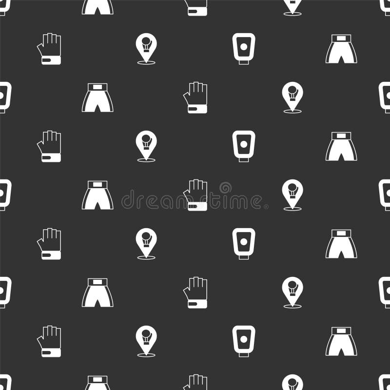 Set Boxing Training Paws, Short, MMA Glove and on Seamless Pattern ...
