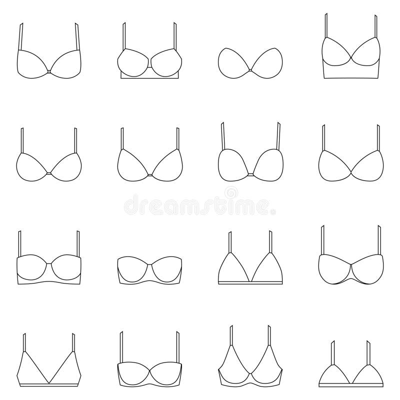 Set of Bra Icons, Vector Illustration Stock Vector - Illustration of ...