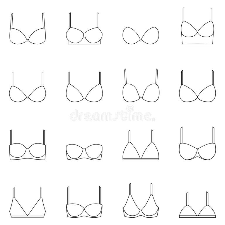 Set of Bra Icons, Vector Illustration Stock Vector - Illustration of ...