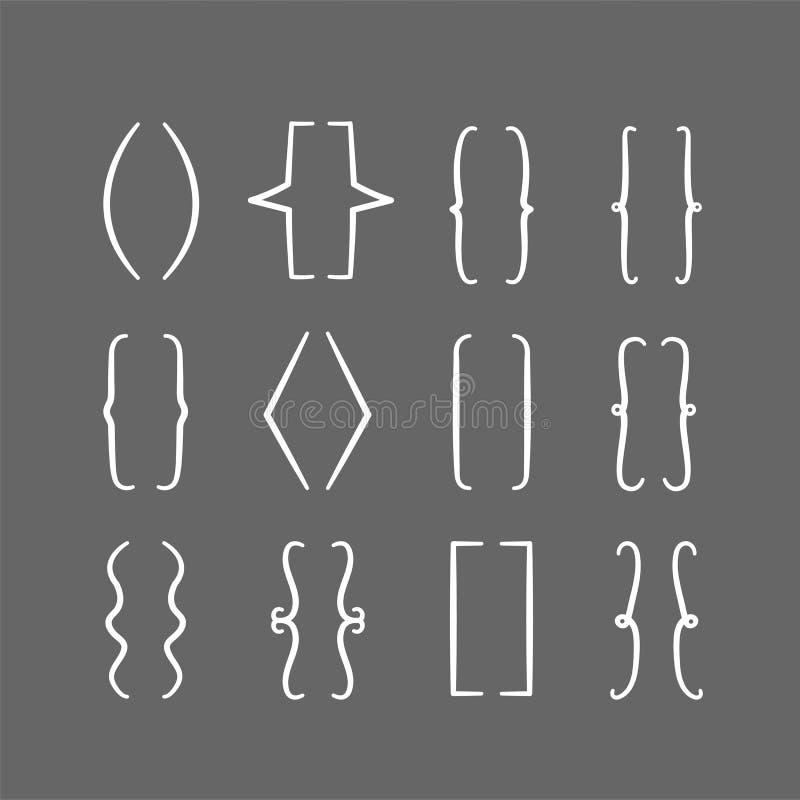 Set of Braces or Curly Brackets Icon Stock Vector - Illustration of ...