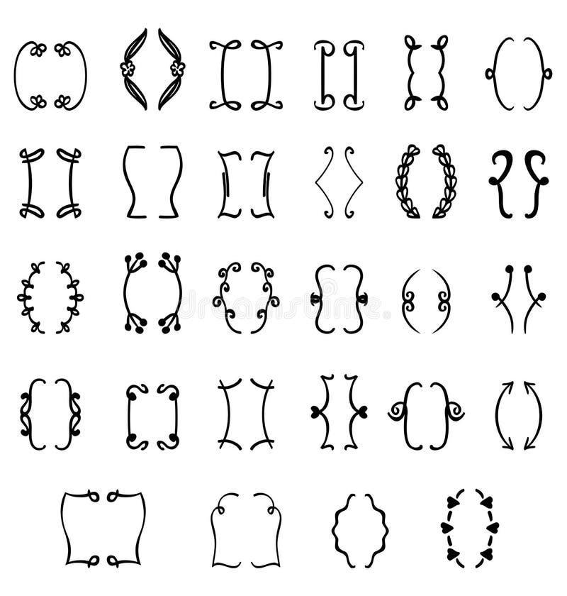 Set of brackets stock vector. Illustration of black, braces - 90813119