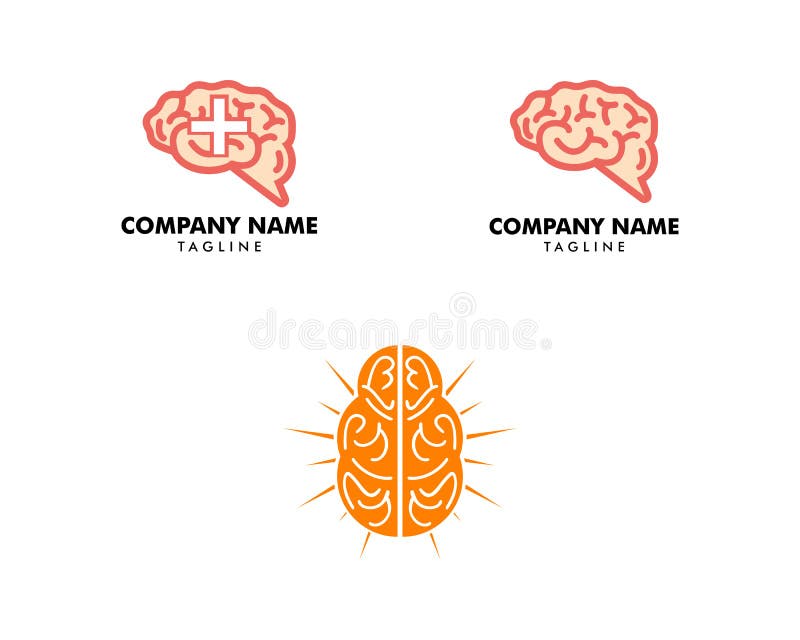 Set of Brain Icon Logo Design Vector Illustration Stock Vector ...