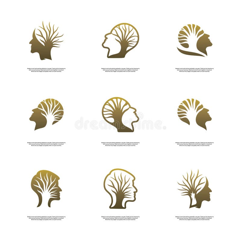 Brain with Tree Logo Design Concept, People Head with Tree Logo ...
