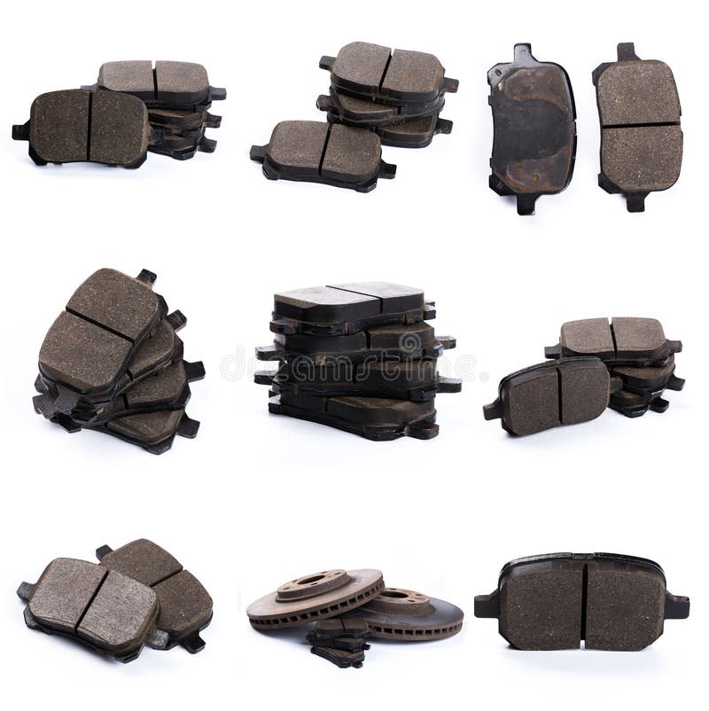 Set of Brake Pad for Car Isolated on White Stock Image - Image of ...