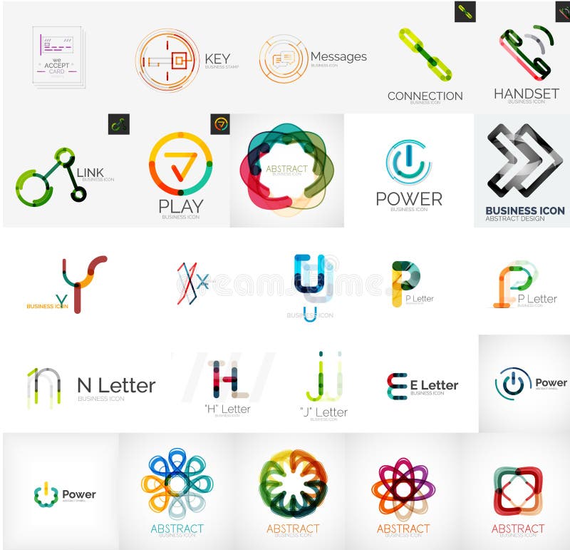 Set of Branding Company Logo Elements Stock Vector - Illustration of ...