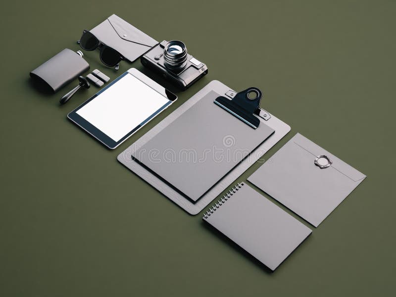 Set of Branding Design Office Elements on the Stock Image - Image of ...