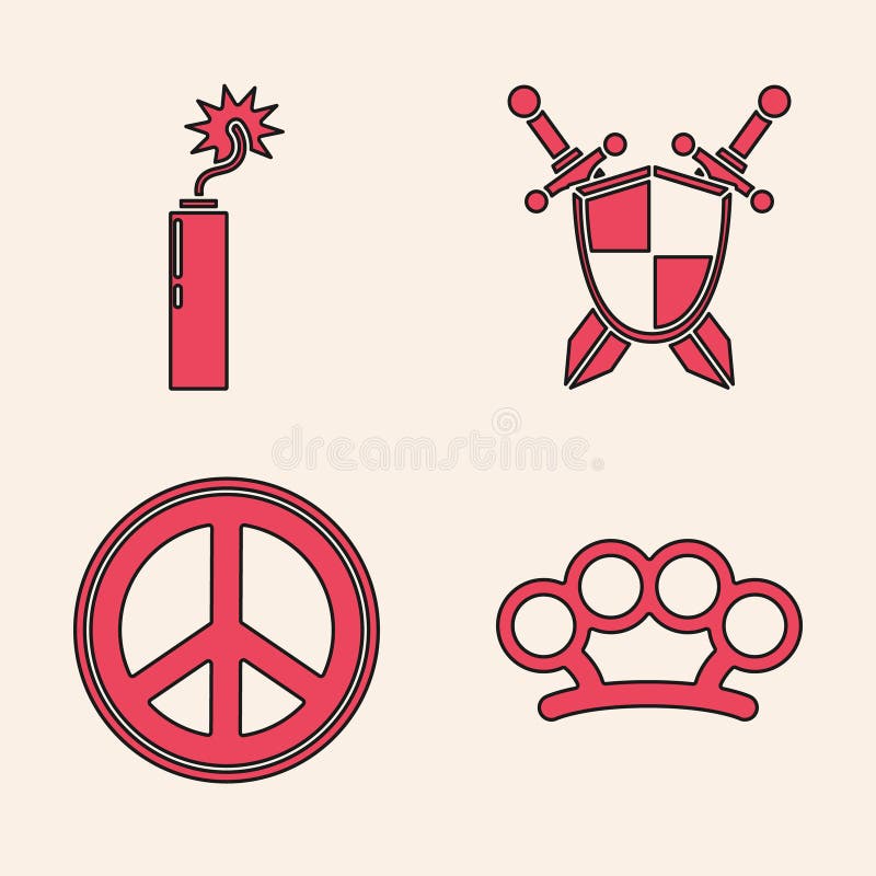 Set Brass Knuckles, Dynamite Bomb Stick Clock, Medieval Shield with ...