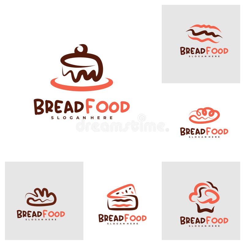 Set of Bread Food Logo Vector Template, Creative Bread Logo Design ...