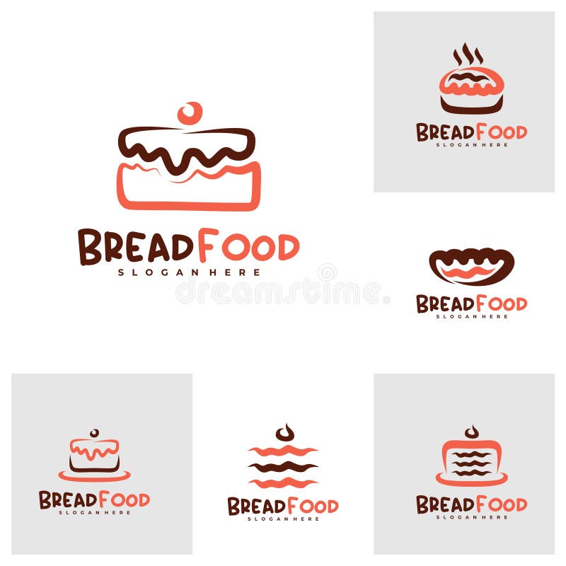 Set of Bread Food Logo Vector Template, Creative Bread Logo Design ...