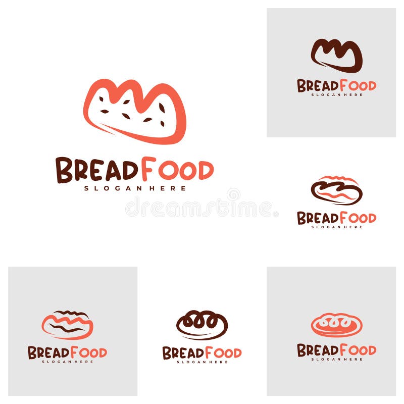 Set of Bread Food Logo Vector Template, Creative Bread Logo Design ...