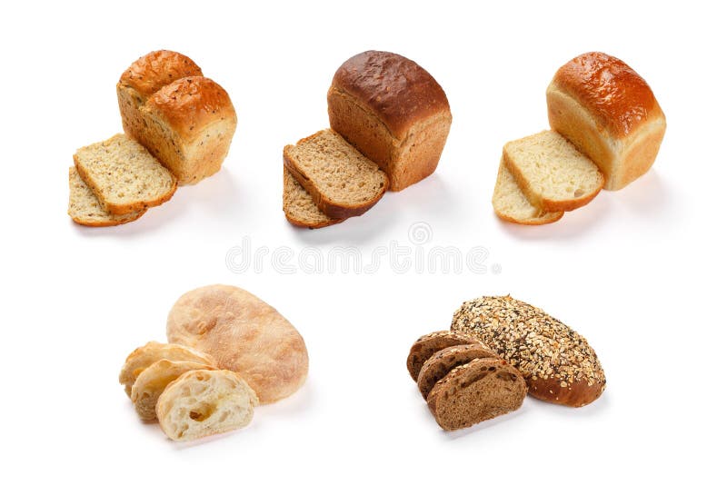 A set of bread stock photo. Image of bakery, high, isolated - 92241114