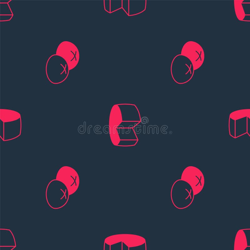 Set Bread Loaf and Cheese on Seamless Pattern. Vector Stock ...