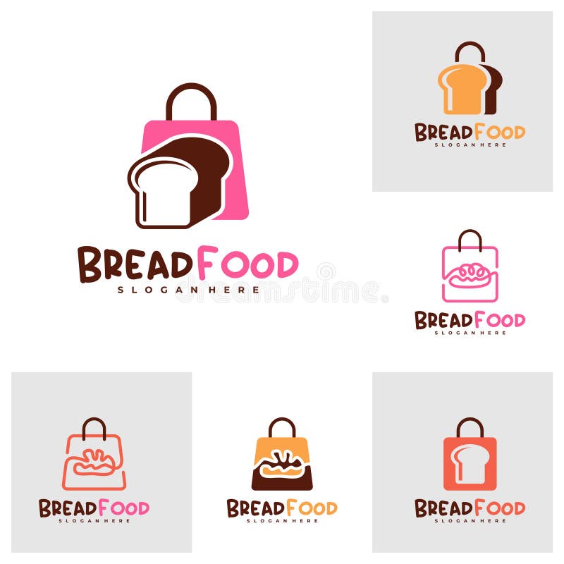 Set of Bread Shop Logo Vector Template, Creative Shop Bread Logo Design ...