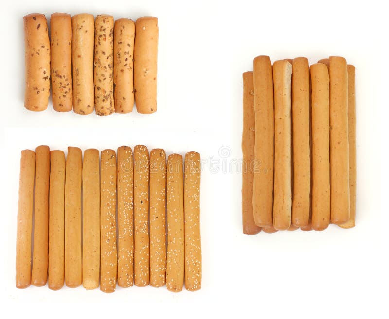 Set Of Bread Sticks With Different Flavors Stock Photo - Image of ...