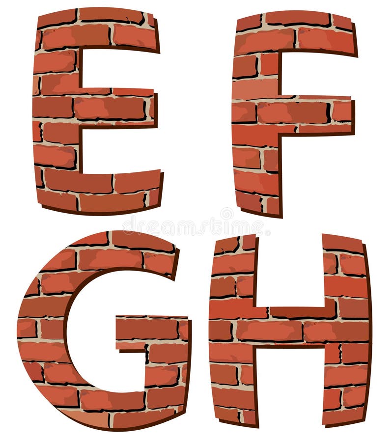 Set brick alphabet stock illustration. Illustration of cement - 17013484